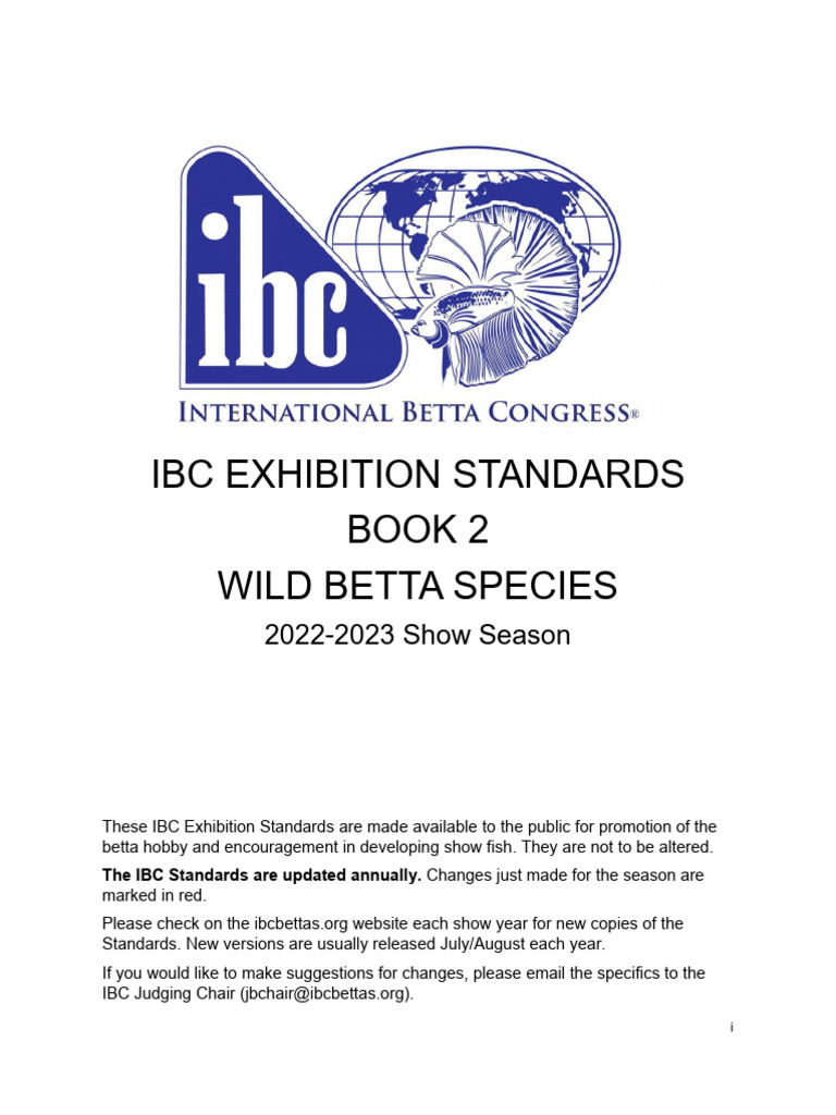 IBC Betta Standards 2022-2023 | PDF | Anatomical Terms Of Location | Color