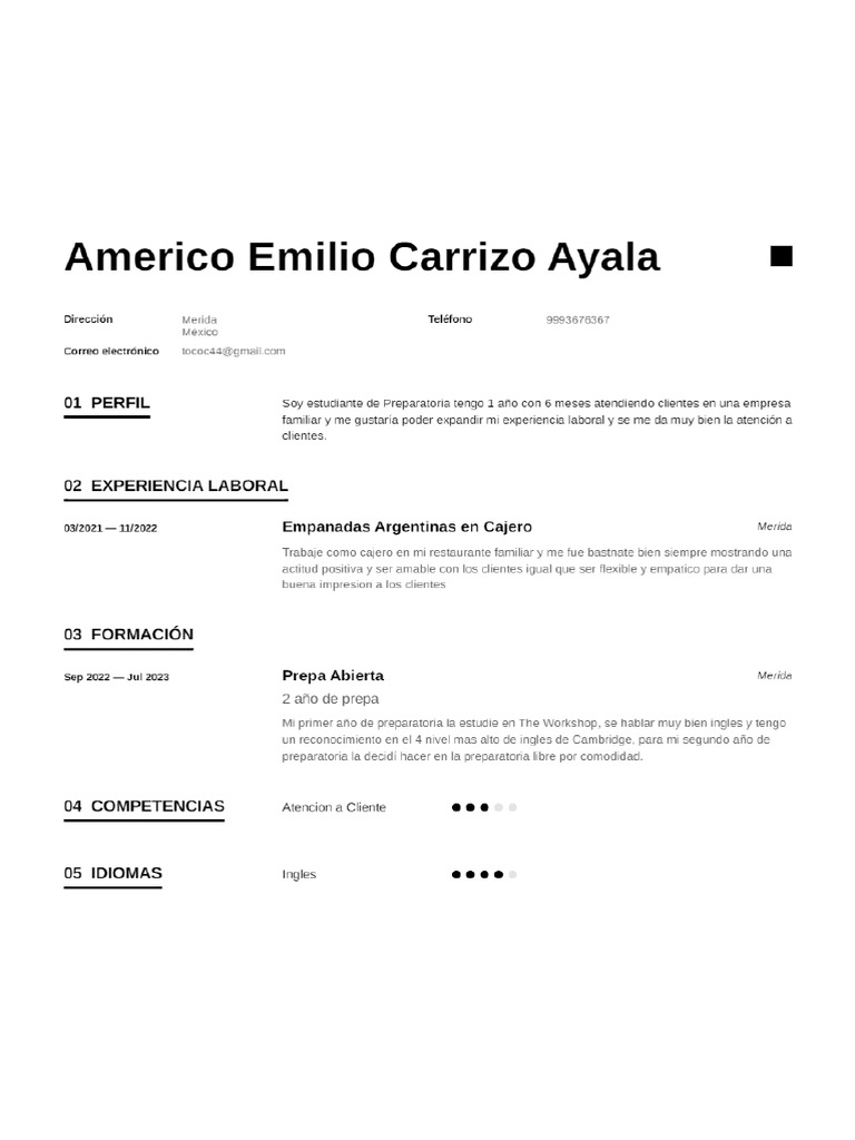 Americo Emilio CV | PDF