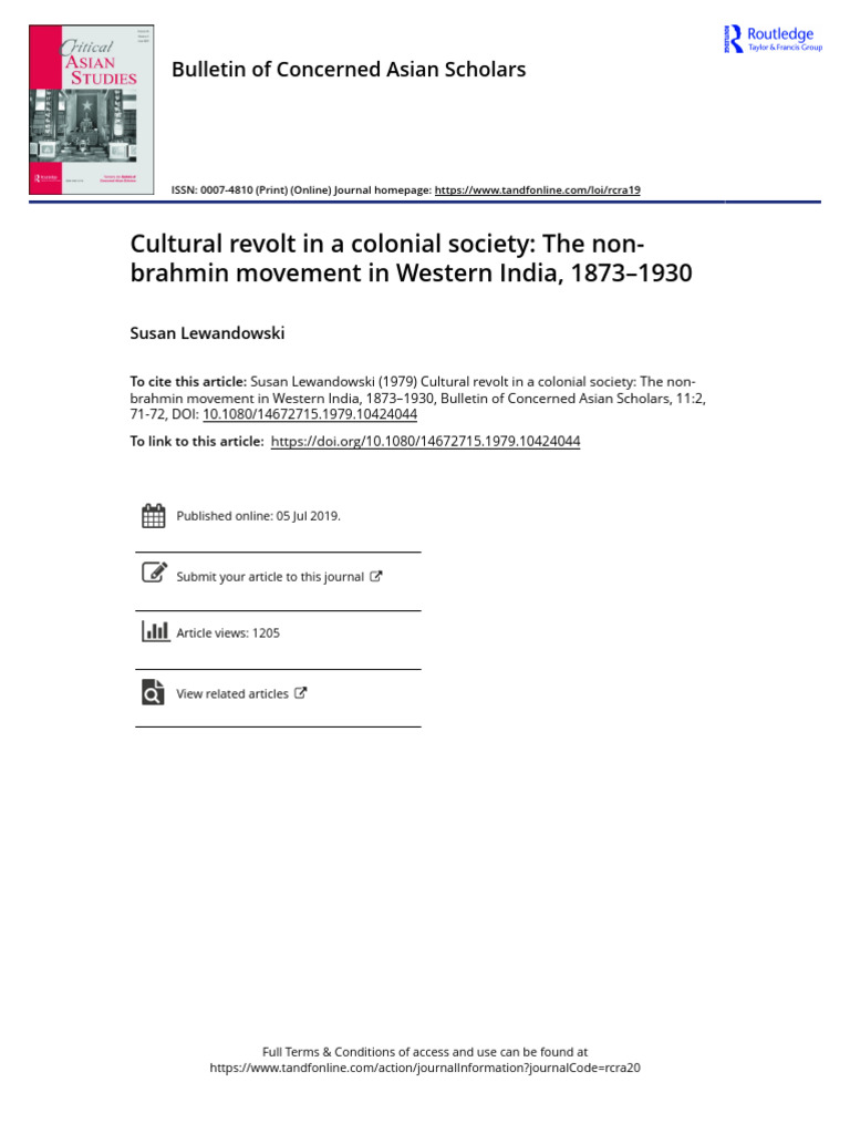 Non-Brahmin Movement in Colonial India | PDF | East Timor
