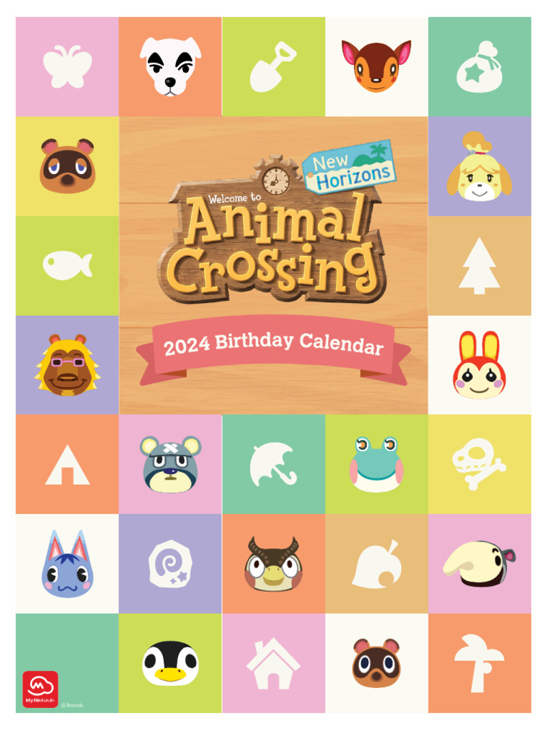 Animal Crossing New Horizons Birthday Calendar 2024 EN | PDF