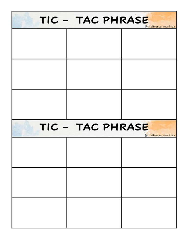 Tic Tac Phrases | PDF
