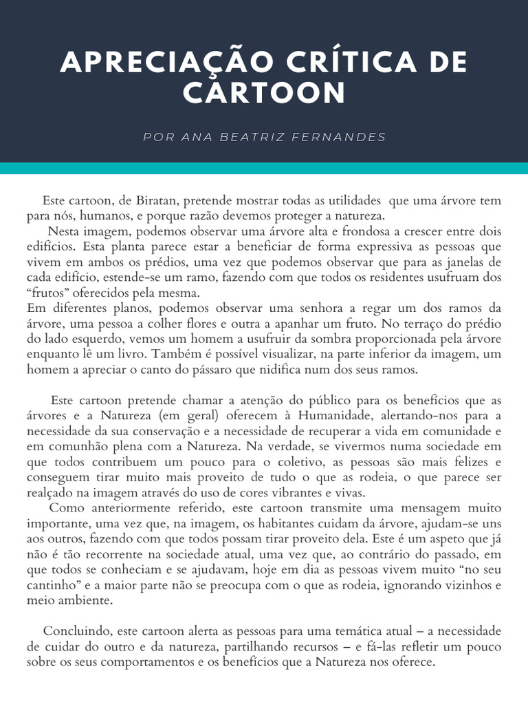 Apreciação Crítica de Um Cartoon. | PDF