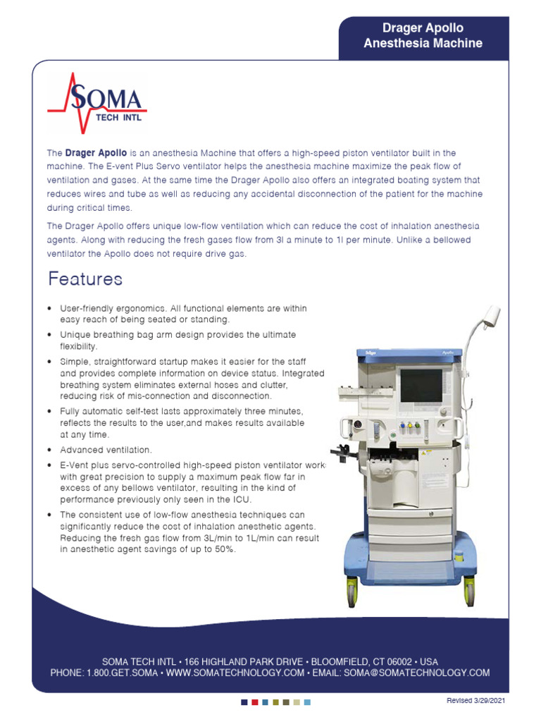 Drager Apollo Anesthesia Machine Anesthesia Workstation | PDF ...