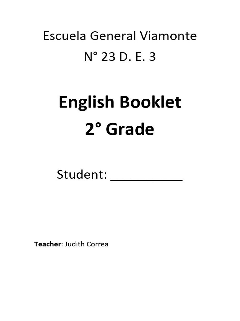 Booklet 2do Grado | PDF