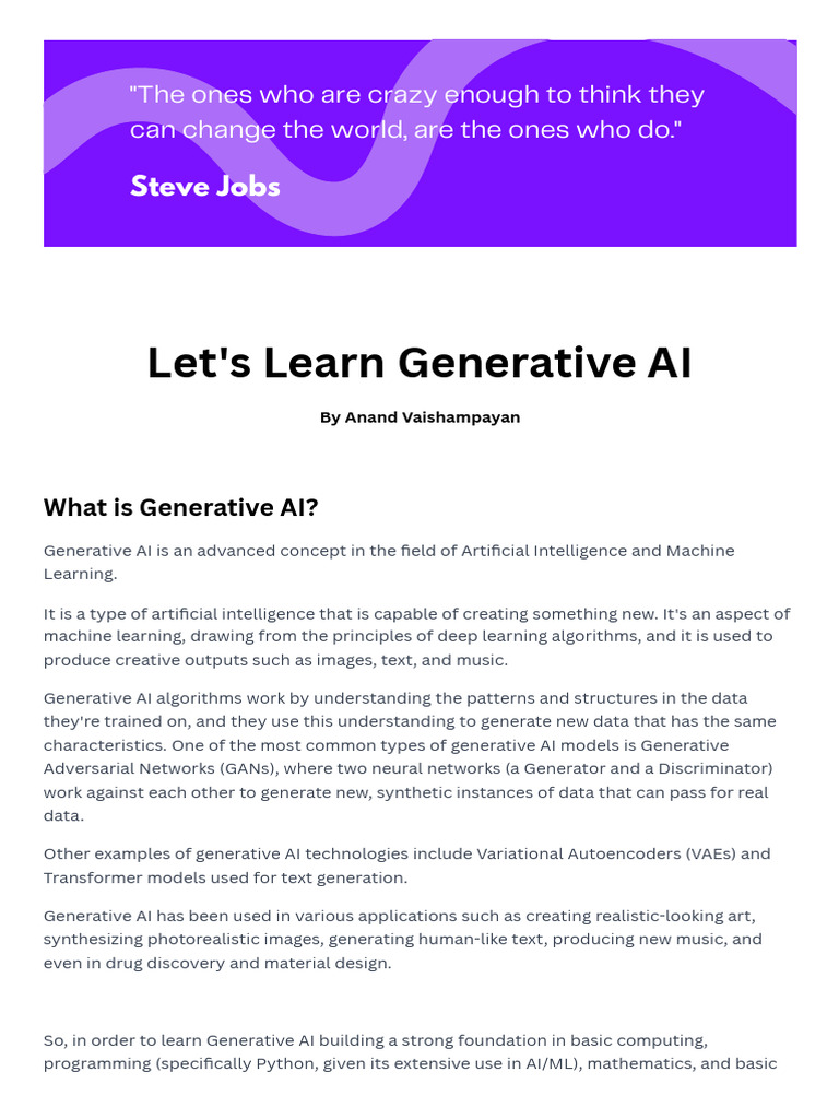 Basics of Generative AI | Download Free PDF | Artificial Intelligence ...