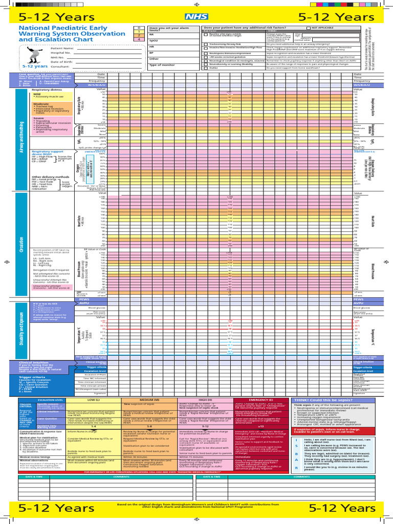 Paediatric Early Warning Chart | PDF | Blood Pressure | Animal Physiology