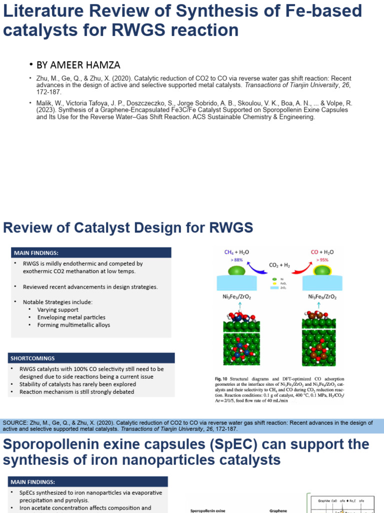 lit review of RWGS catalysts | PDF | Catalysis | Chemical Reactions