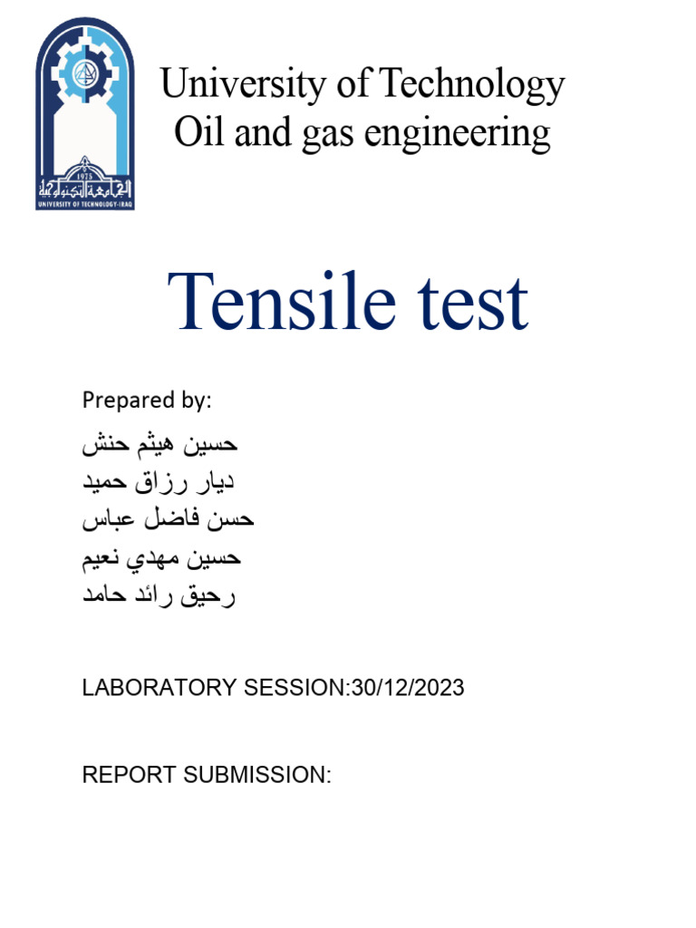 Tensile Test Report: Oil & Gas Engineering | PDF | Ultimate Tensile ...