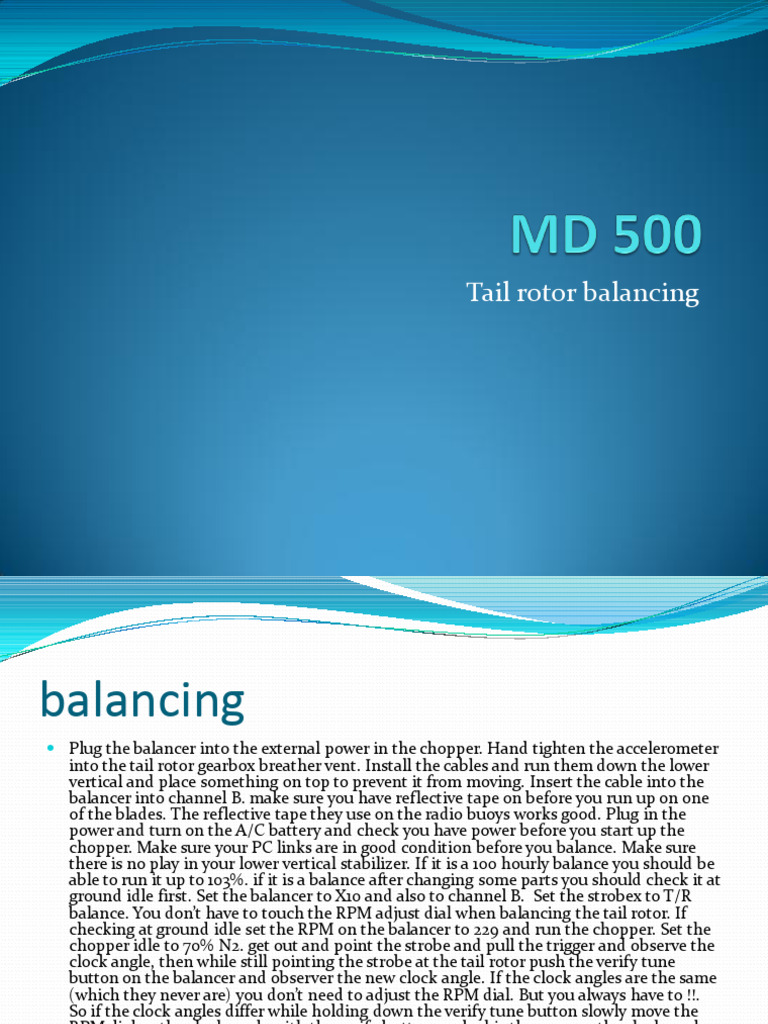 Tail Rotor Balancing | PDF | Helicopter | Helicopter Rotor