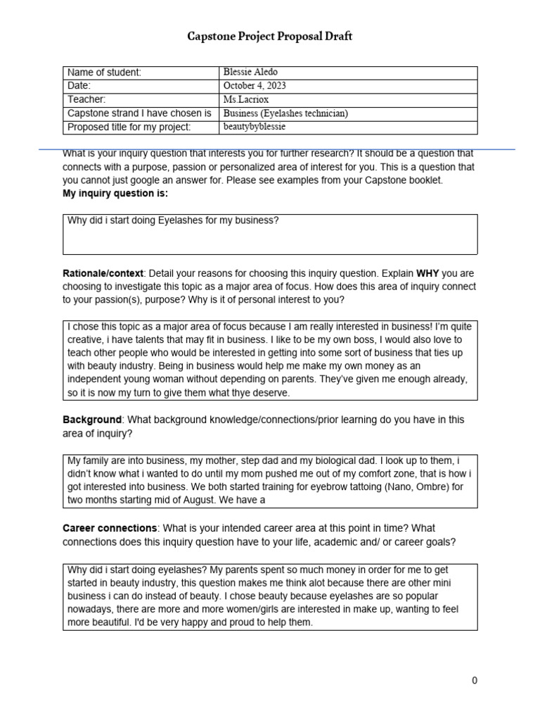 Use This One Edited - Capstone Project Propos | PDF | Thought | Conversation