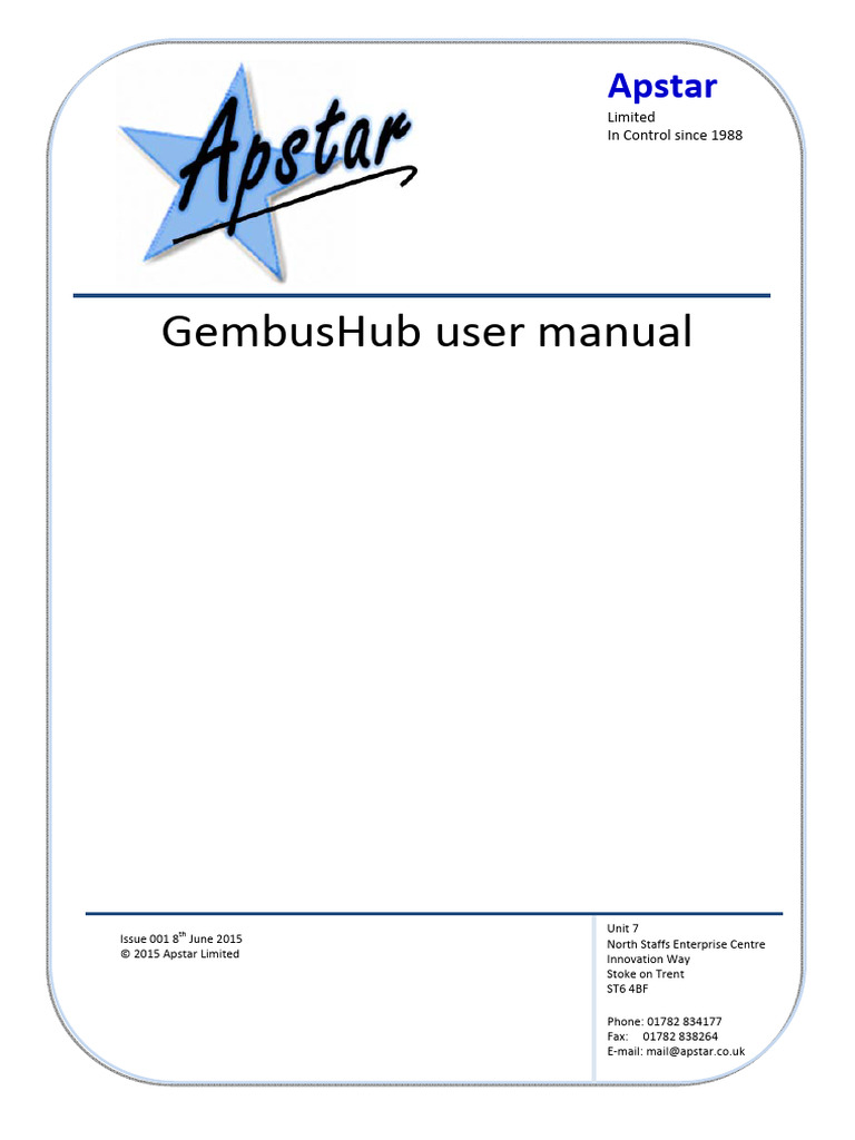 Apstar GembusHub Manual - 001 | PDF | Usb | Computer Network