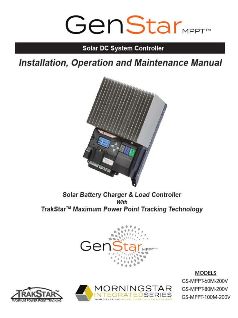 Operation Manual Genstar MPPT en | PDF | Battery Charger | Electrical ...