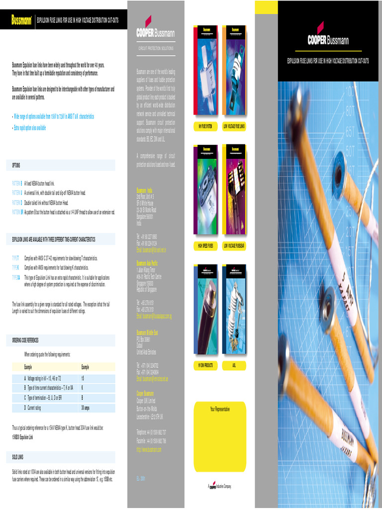 High Voltage Fuse Links Guide | PDF | Fuse (Electrical) | Electrical ...