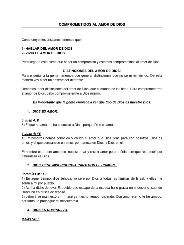 Comprometidos Al Amor de Dios | PDF | Amor | Dios