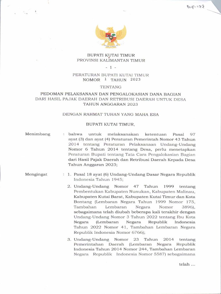 Perbub DBH 2023 | PDF