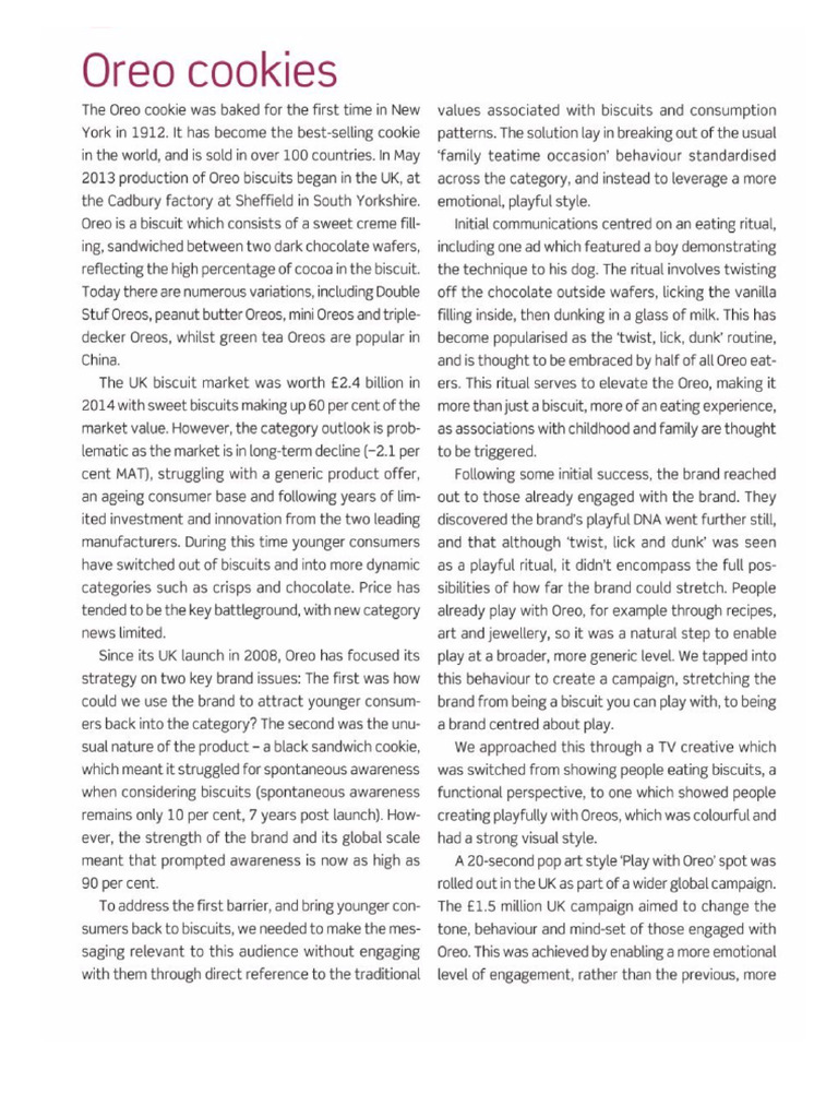 Oreo - Case Study | PDF