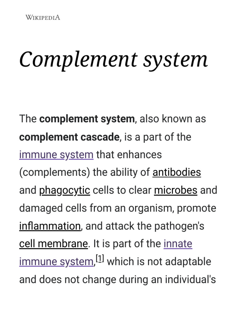 Complement System | PDF | Complement System | Medical Specialties