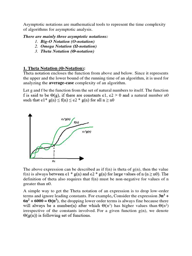 Asymptotic Notations Pdf Theory Of Computation Analysis
