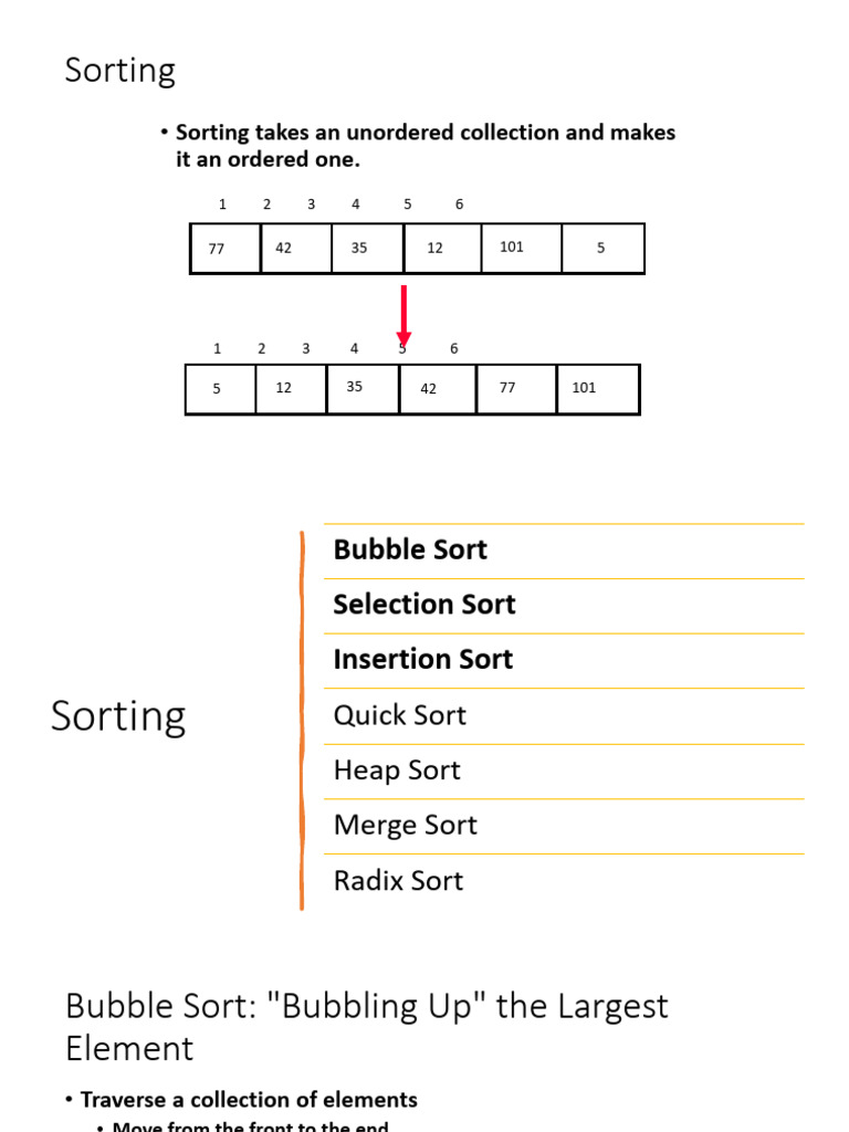 Sorting | Download Free PDF | Computing | Computer Programming