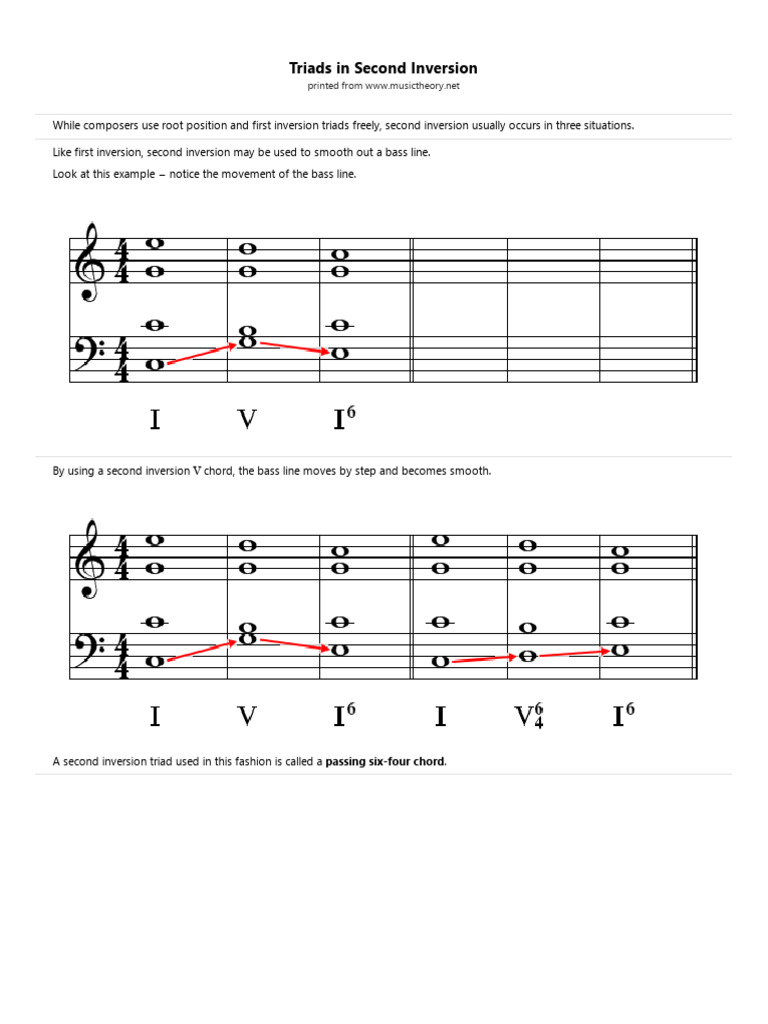 Triads in Second Inversion | PDF
