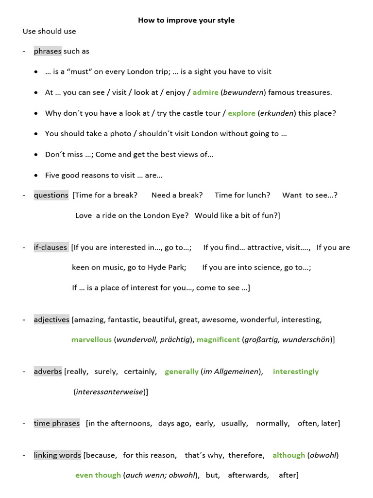 How to Improve Your Style | PDF