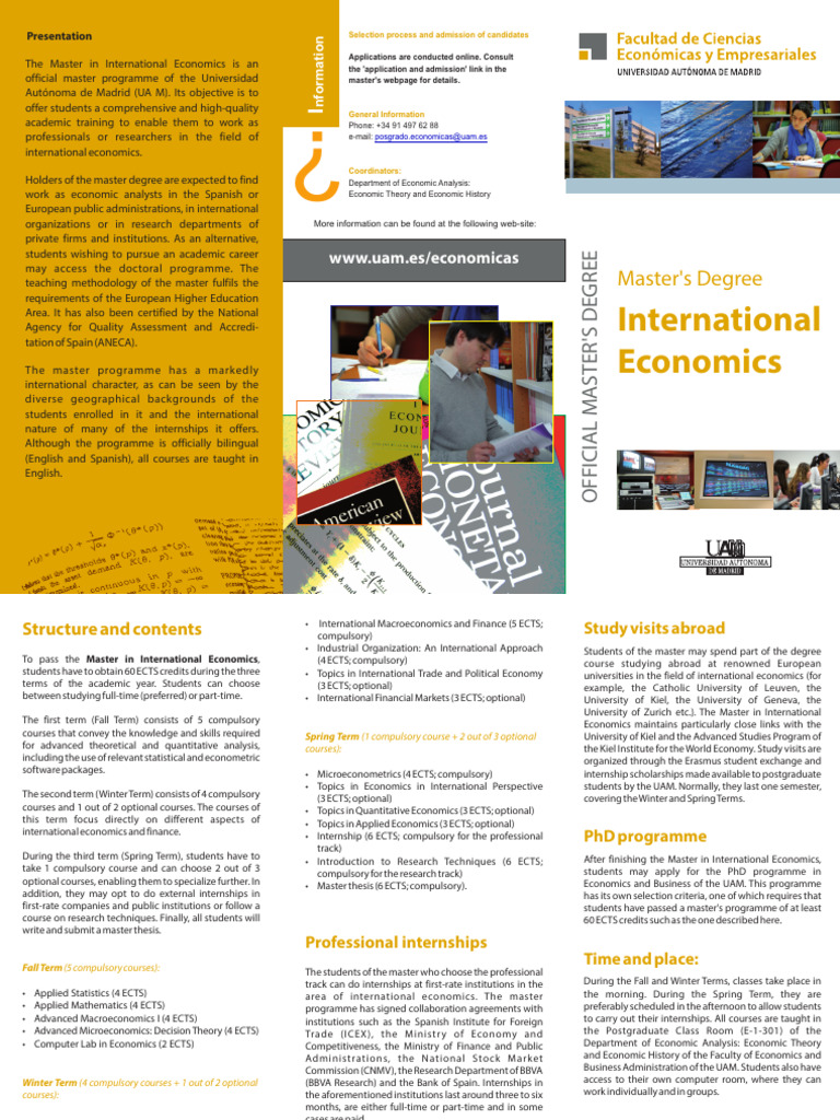 MEIFolleto English | PDF | Economics | Master's Degree