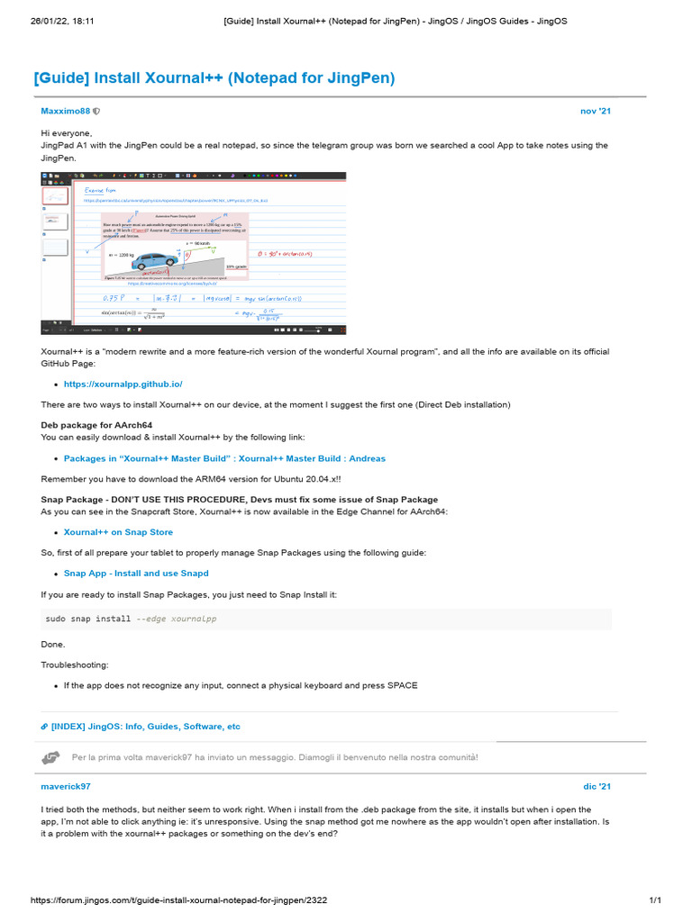 (Guide) Install Xournal++ (Notepad For JingPen) - JingOS - JingOS ...