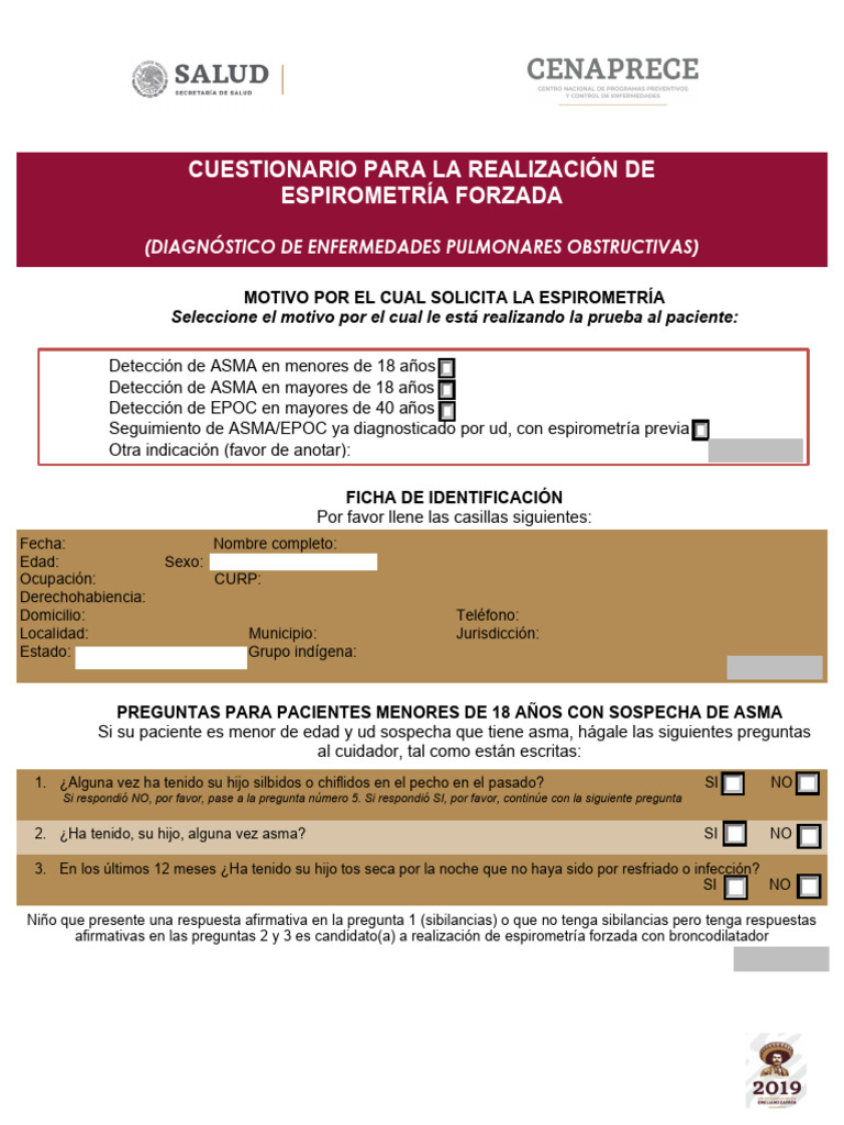Cuestionario - ASMA Y EPOC | PDF | Asma | Enfermedad pulmonar obstructiva crónica