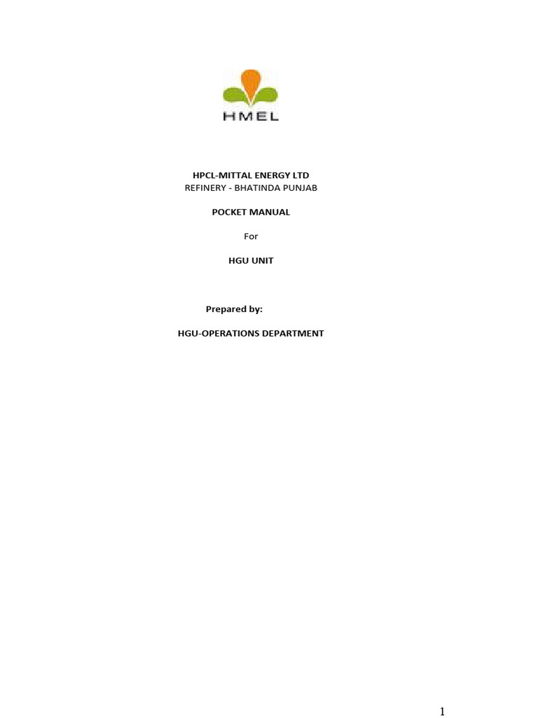 Pocket Manual HGU Rev01-Hmel | PDF | Boiler | Adsorption
