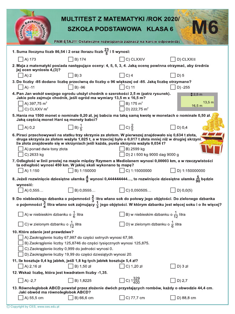 Multitest M6 2020 | PDF