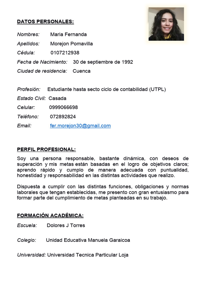 Certificación Laboral de Maria Morejon | PDF