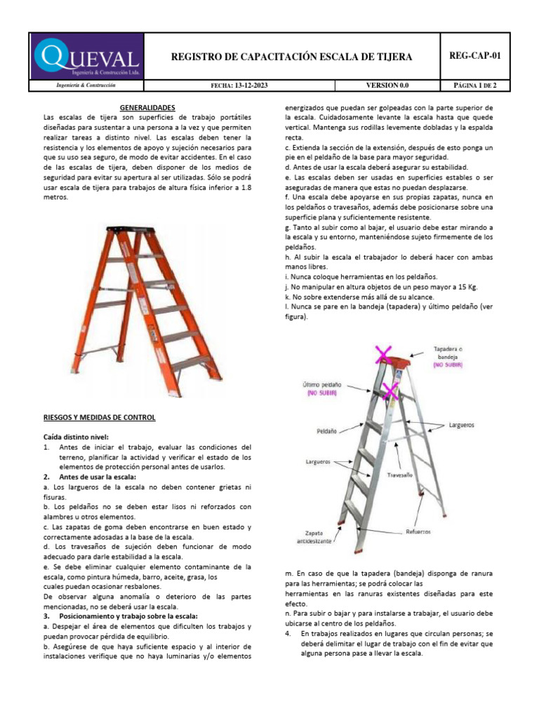 REG-CAP-01 Escalas Tijeras - Queval | PDF