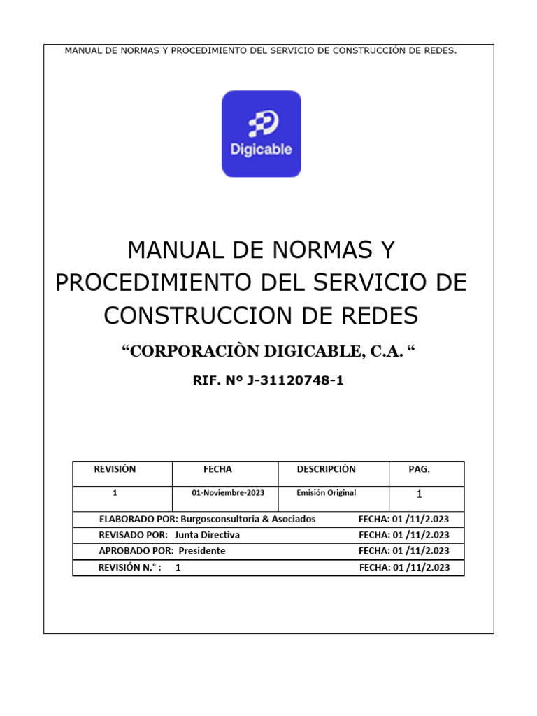 Manual Construcción Redes Digicable | PDF | Corporaciones | Informática