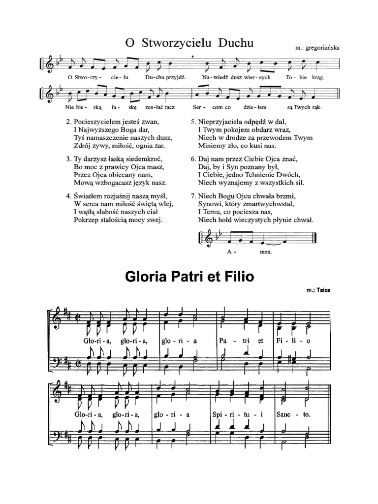 Hymn Do Ducha ŚW I Gloria Patri Et Filio | PDF