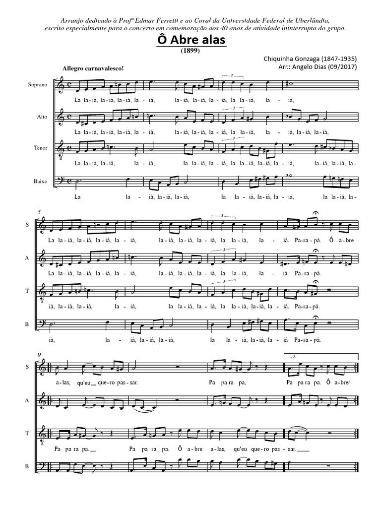 Ô Abre Alas (Arr. Angelo Dias) | PDF