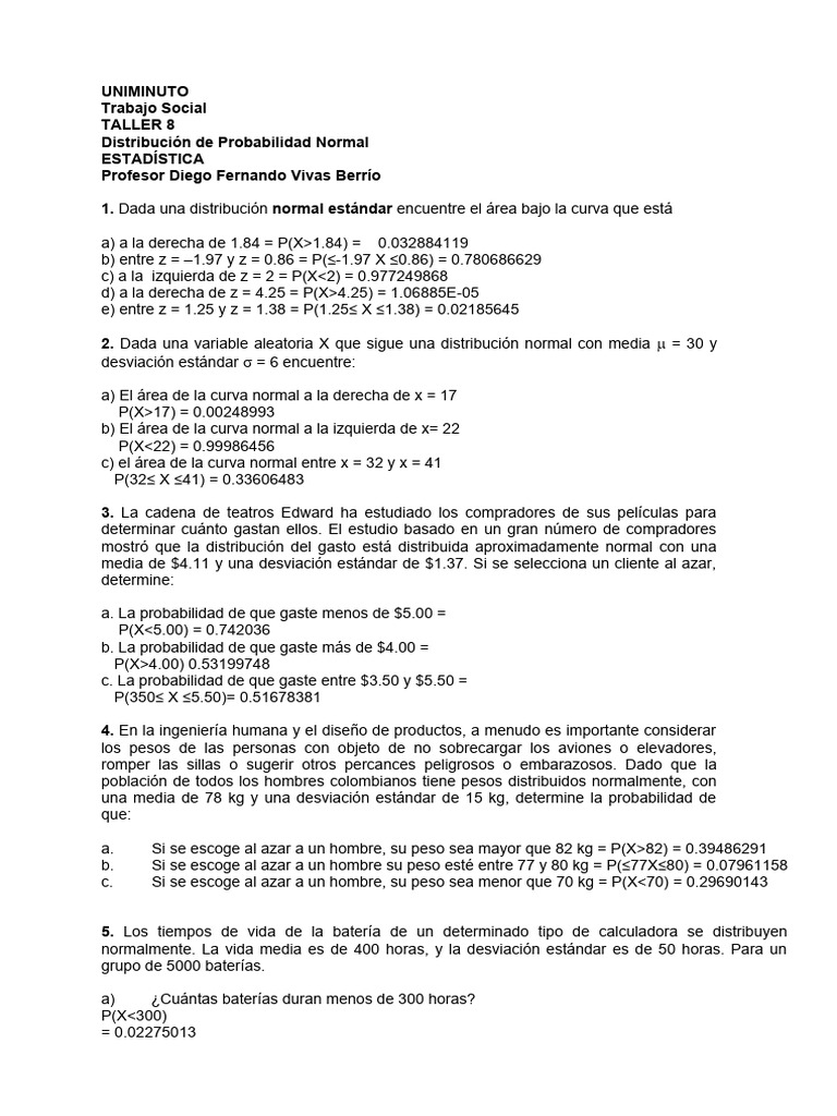 Probabilidad Normal en Casos Prácticos | PDF | Probabilidad | Teoría de probabilidad