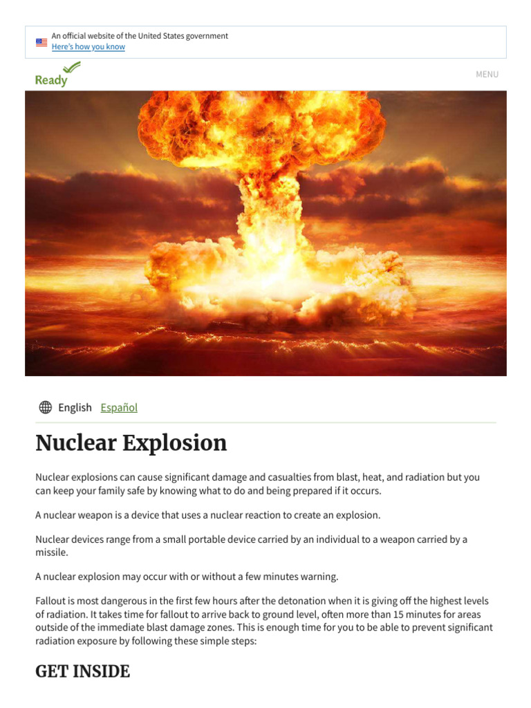 Nuclear Explosion | PDF | Hazards | Safety
