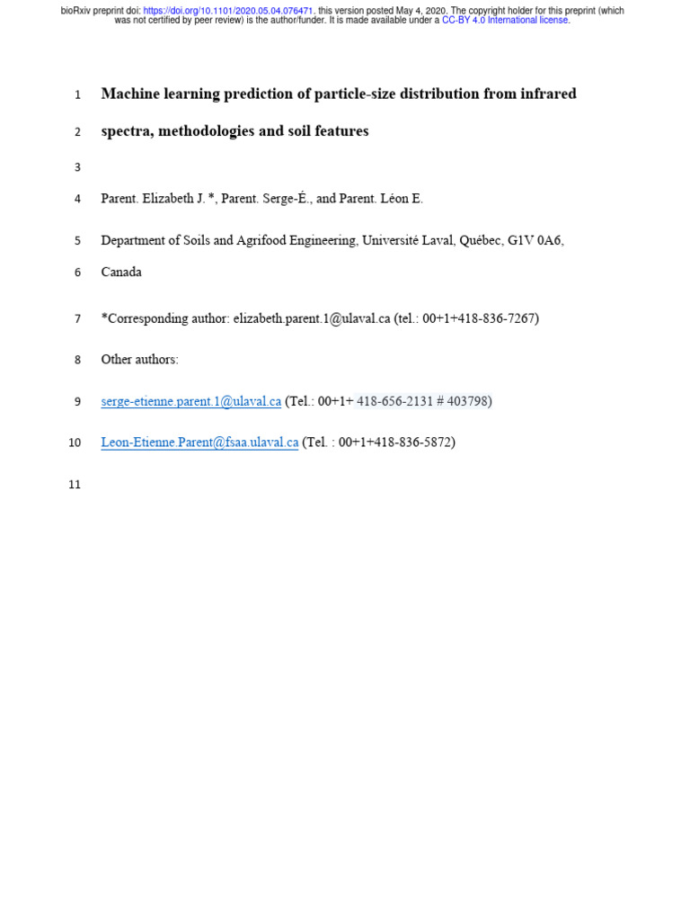 Machine Learning Prediction of Particle-Size Distr | PDF | Infrared | Particle Size Distribution