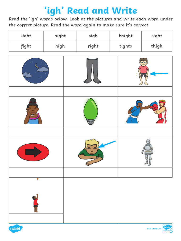 Igh - Read and Write Activity Sheet | PDF