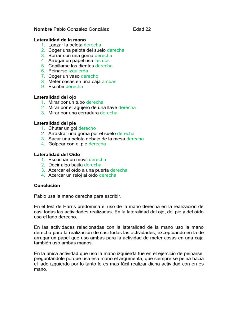 Lateralidad de La Mano | PDF