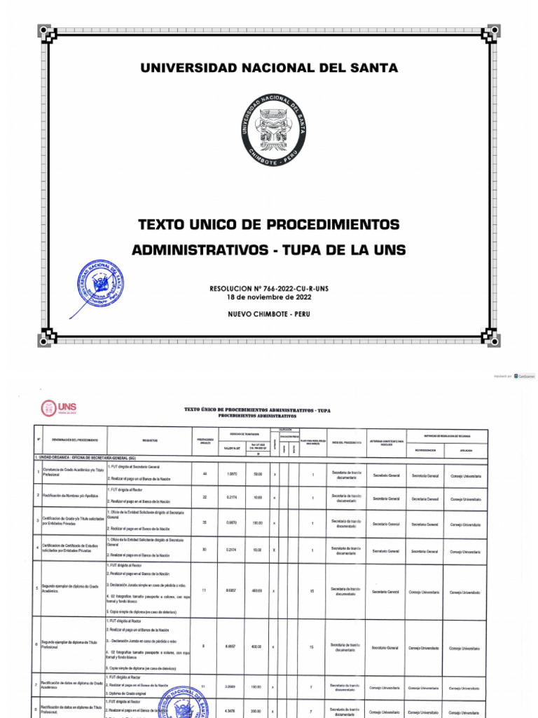 766 TUPA Que Contiene Procedimientos Administrativos y Servicios ... 766 TUPA Que Contiene Procedimientos Administrativos y Servicios ...