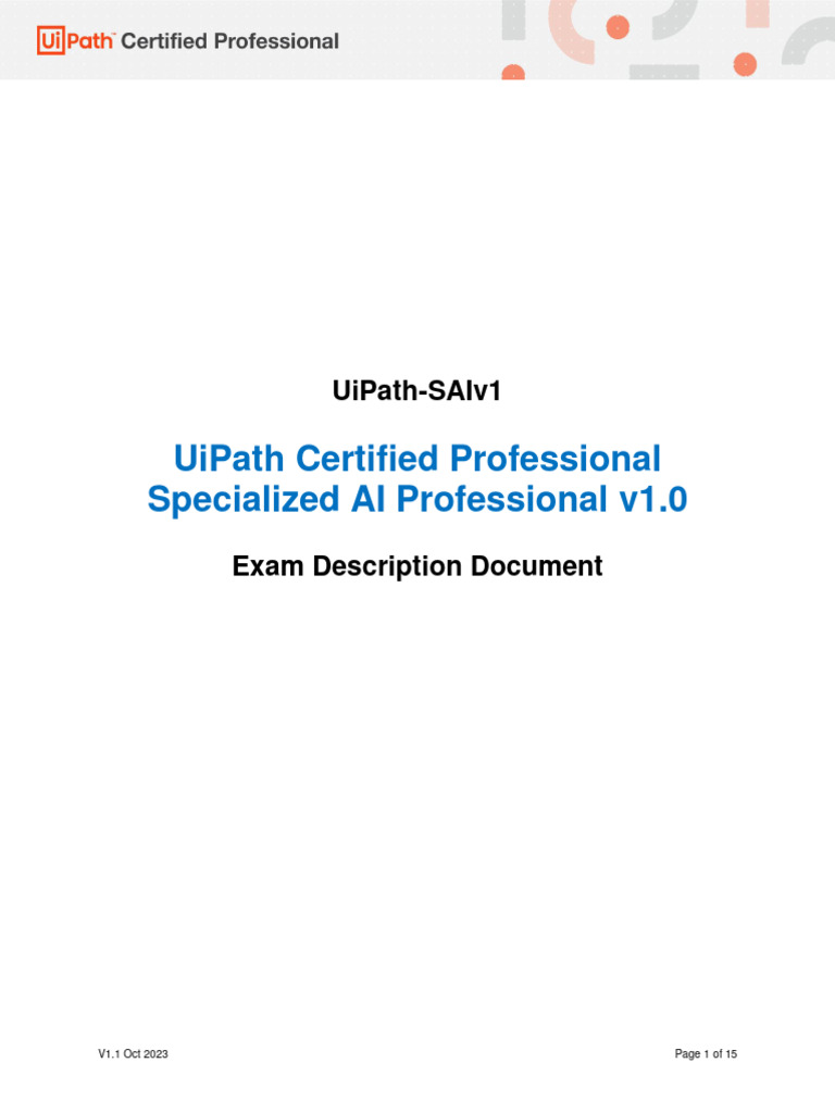 UiPath AI Professional Exam Guide | PDF | Machine Learning | Artificial Intelligence