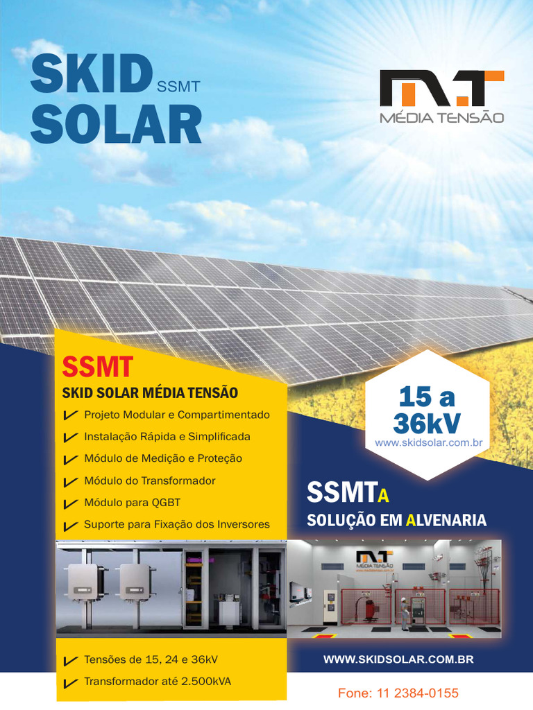 Skid Solar de Média Tensão SSMT | PDF | Transformador | Corrente elétrica