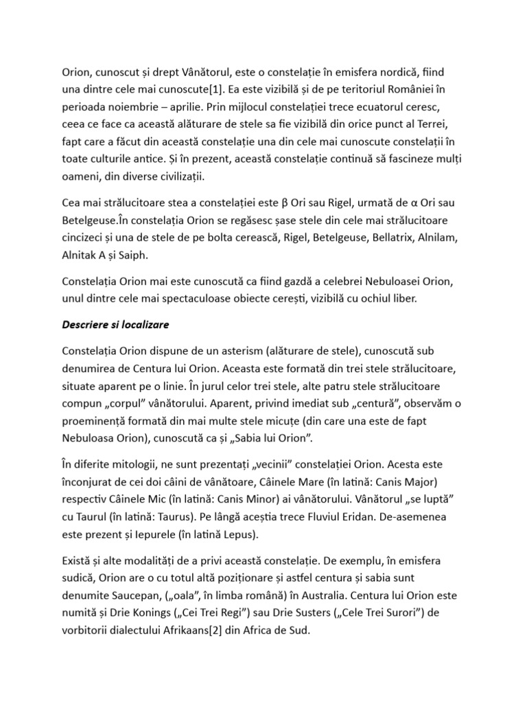 Constelatia Orion | PDF