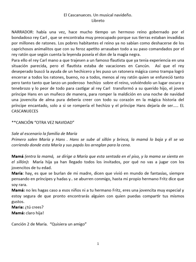 El Cascanueces: Musical Navideño Encantado | PDF | Poesía