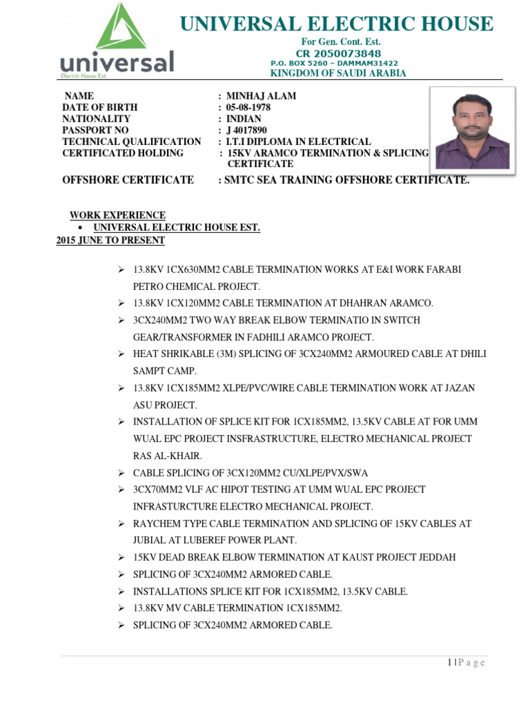 Minhaj Alam 2019 | PDF | Electrical Components | Manufactured Goods