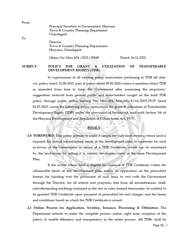 TDR Policy Dated 16112021 | PDF