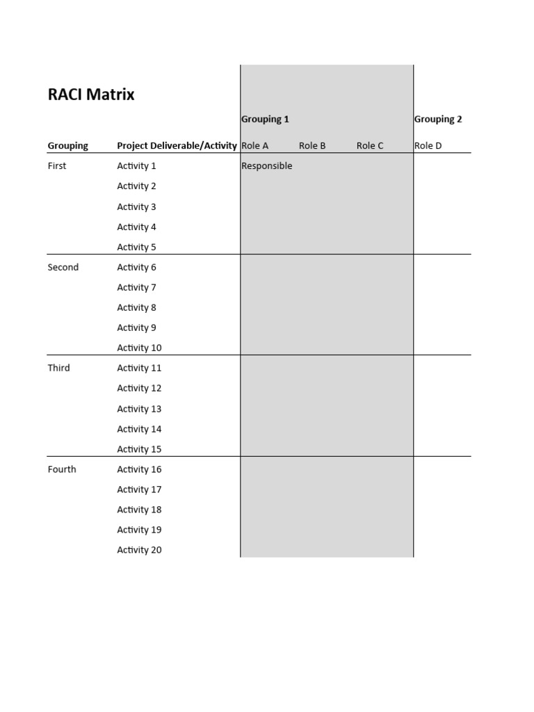 Simple RACI Template | PDF