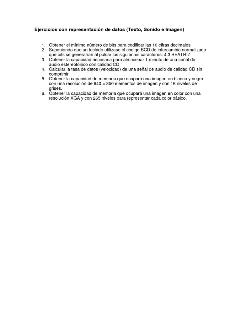 Ejercicios Con Representación de Datos | PDF | Juegos y actividades ...