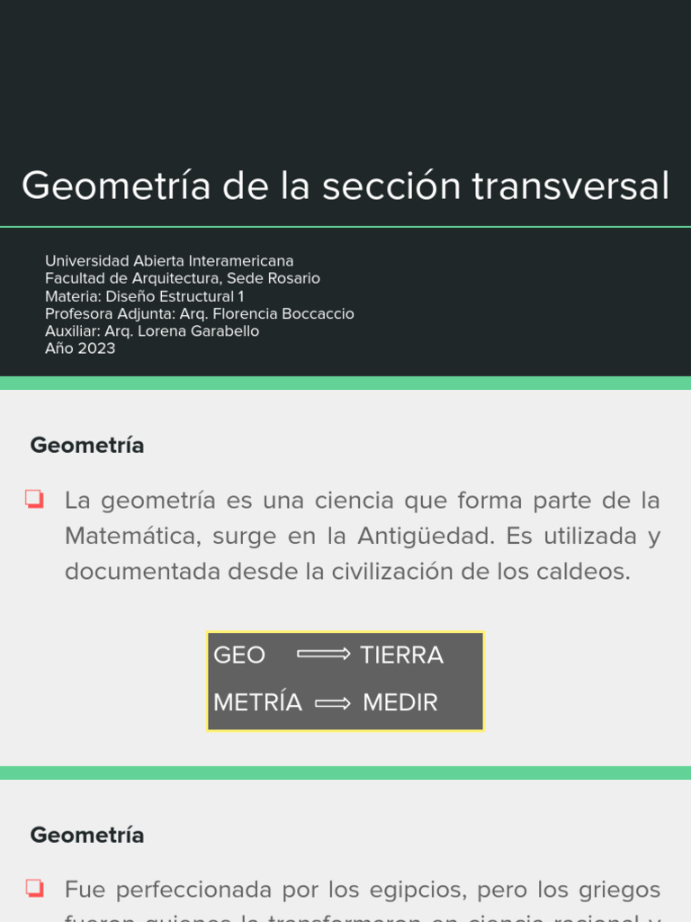 Geometría de Secciones Transversales | PDF | Geometría | Rotación